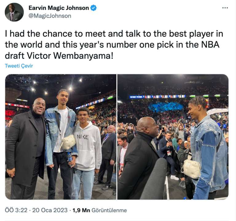 Magic Johnson, foto con Victor Wembanyama: Il più forte del mondo Magic Johnson, foto con Victor Wembanyama: Il più forte del mondo